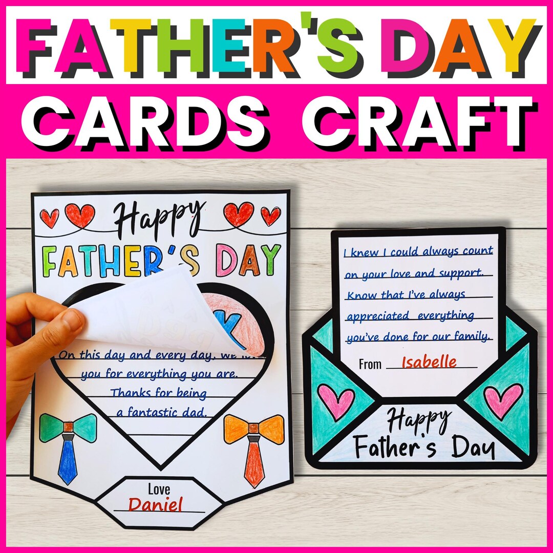 Father's Day Cards Craft: Coloring Pages & Writing Activities (PDF ...