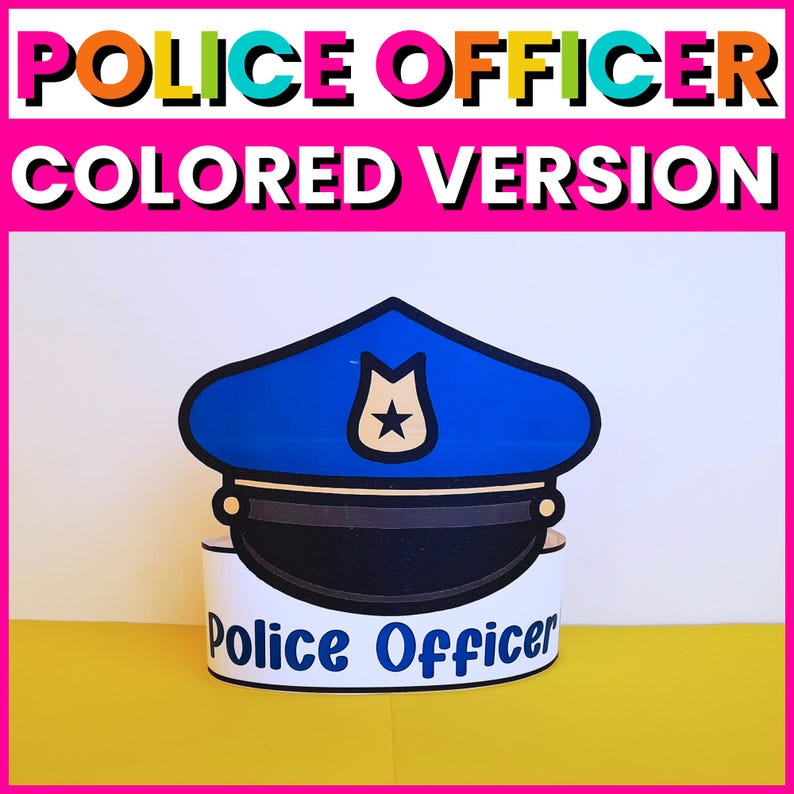 Printable Police Officer Hat Crown Craft: Labor Day Activity, Community ...