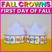 First Day of Fall Crown Hat Craft, Fall Coloring Pages Activities ...
