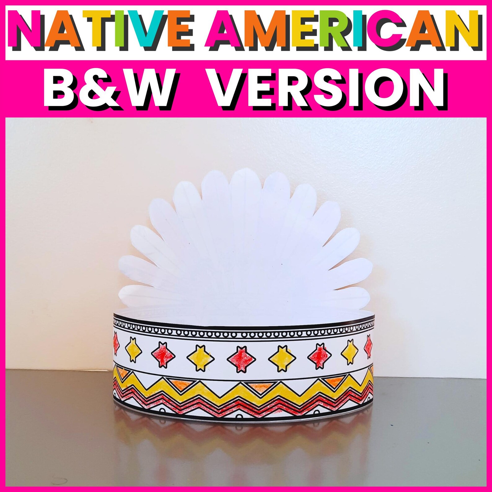 Native Americans Heritage Month Hat Craft, Indigenous Peoples Day Crown ...