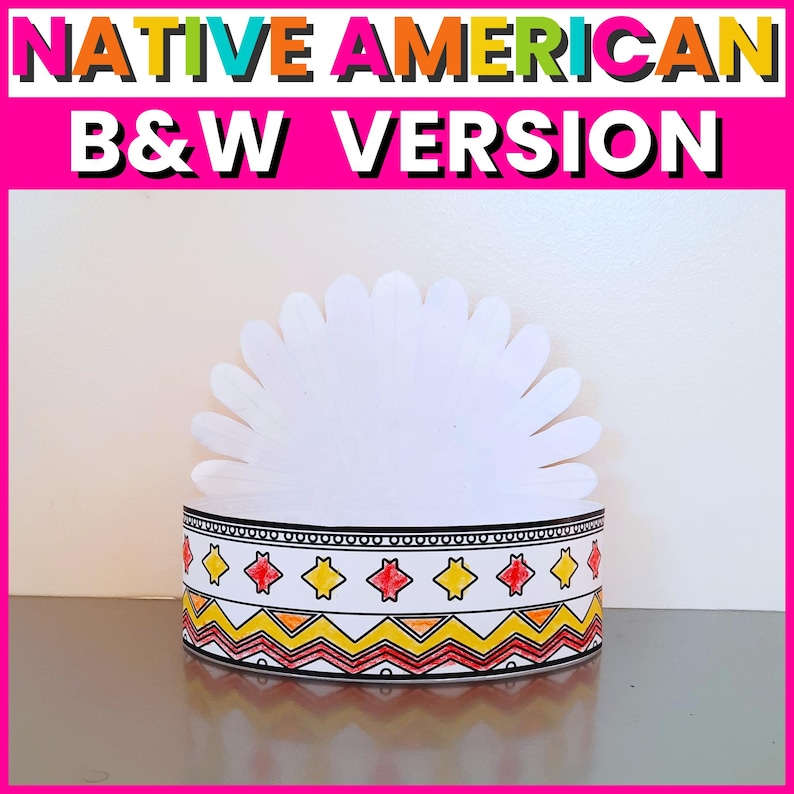 Native Americans Heritage Month Hat Craft, Indigenous Peoples Day Crown ...