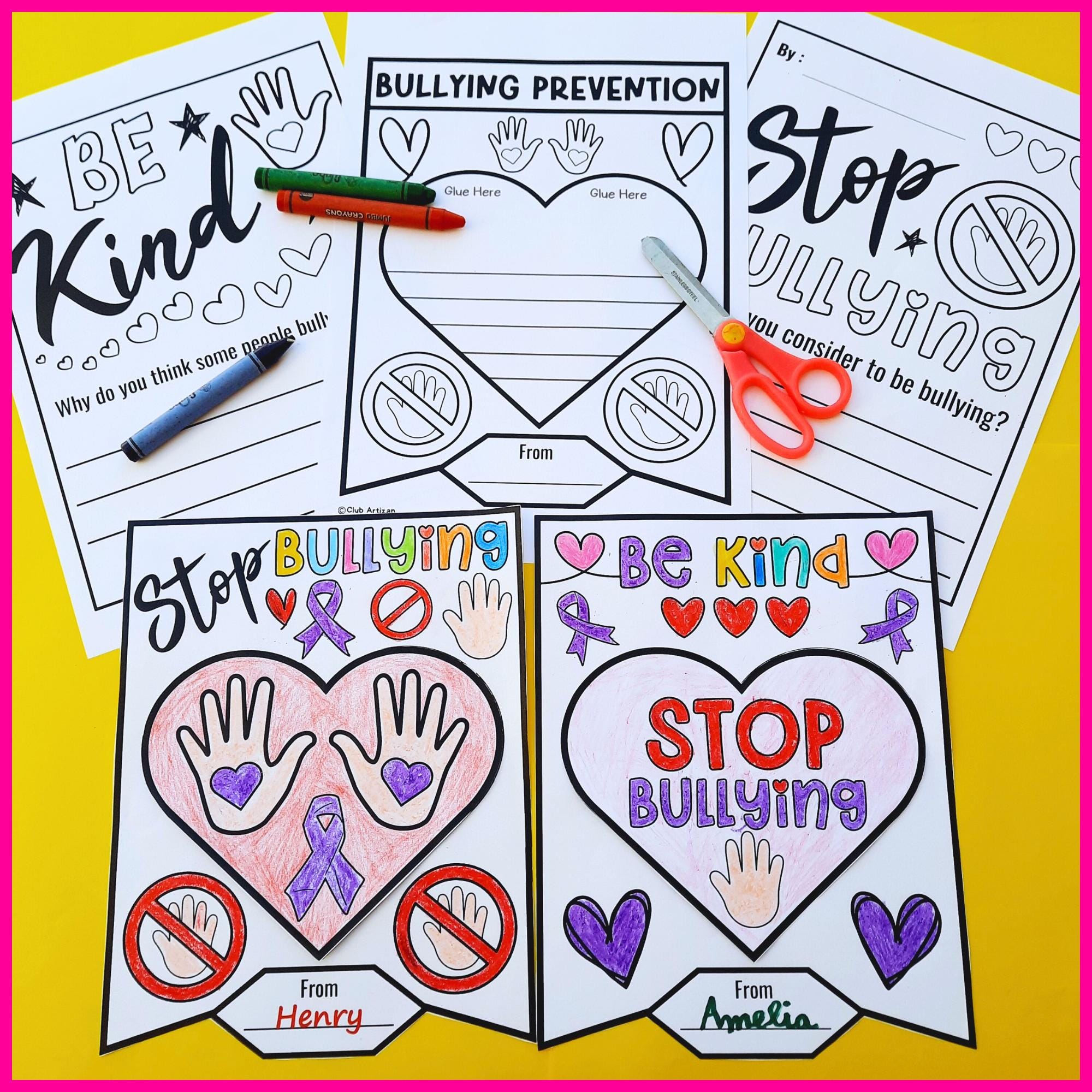 Bullying Prevention Month Bulletin Board, Anti Bullying Writing Craft ...