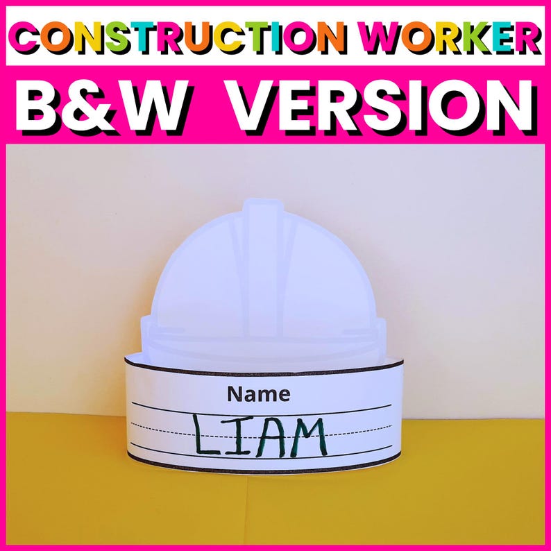 Printable Construction Worker Hat Crown Craft: Labor Day Community ...