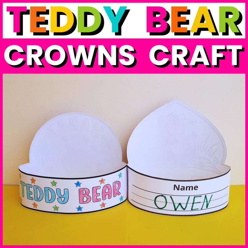 Teddy Bear Picnic Crown Craft, Teddy Bear Day Hat Coloring Pages ...