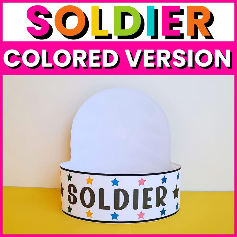 Printable Soldier Hat Crown Craft: Labor Day Community Helpers Hats ...