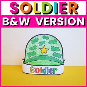 Printable Soldier Hat Crown Craft: Labor Day Community Helpers Hats ...