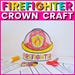 Firefighter Helmet Crown Craft: Fire Safety Week Hat, Fire Prevention ...