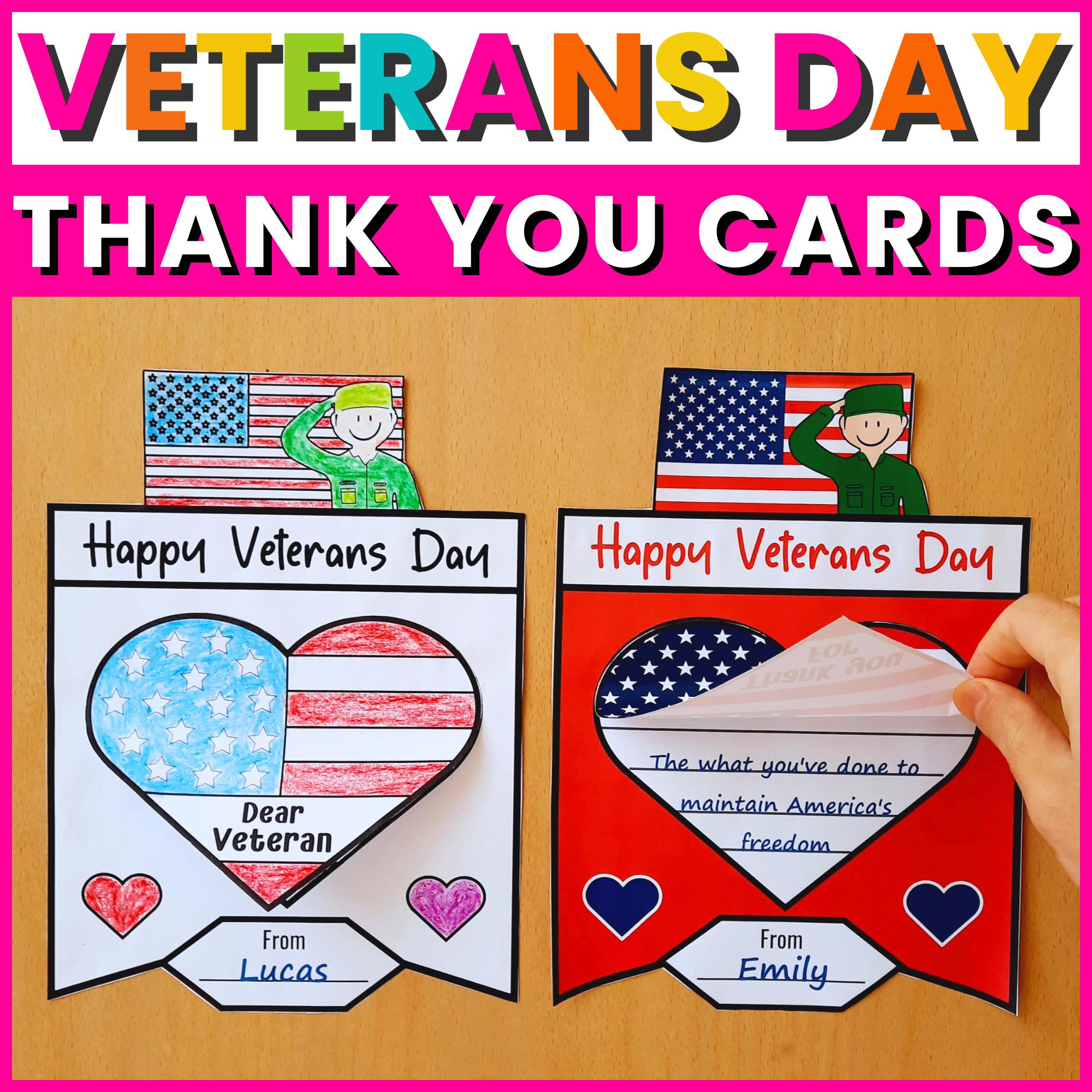 Veterans Day Thank You Cards, Veterans Day Bulletin Board, Veterans Day ...