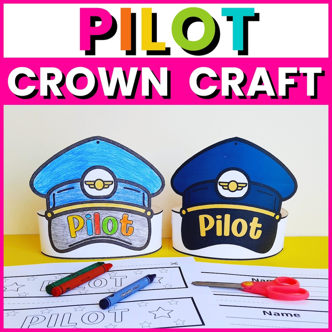 Printable Pilot Hat Crown Craft: Labor Day Community Helpers Hats ...