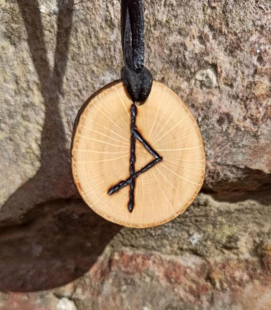 The Ice-axe Bind Rune Amulet, Handmade Sycamore Wood Talisman ...
