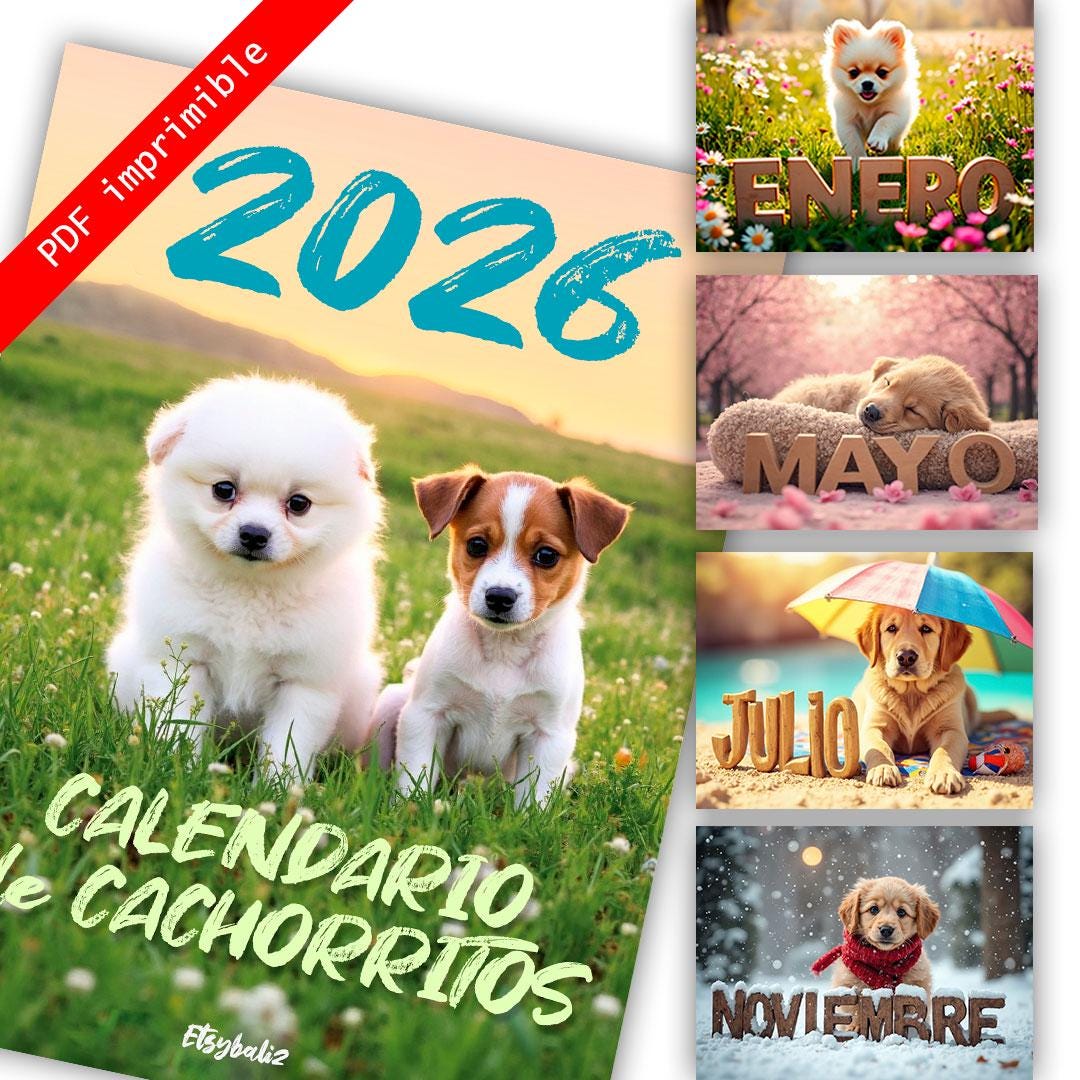 2026 Puppy Calendar | Downloadable PDF Design | Printable Dog-themed ...