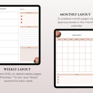 Neutral Weekly & Monthly Planner Set (printable + Digital PDF) - Etsy