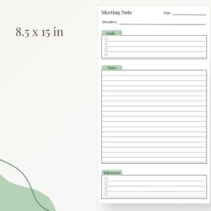 Meeting Notes Template | Digital & Printable PDF - Etsy