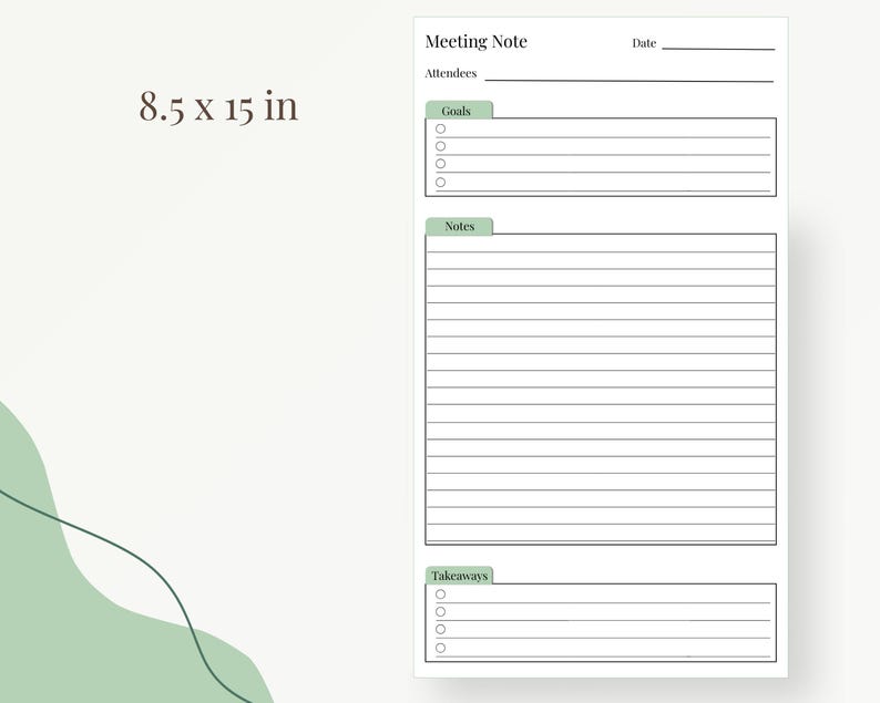 Meeting Notes Template | Digital & Printable PDF - Etsy