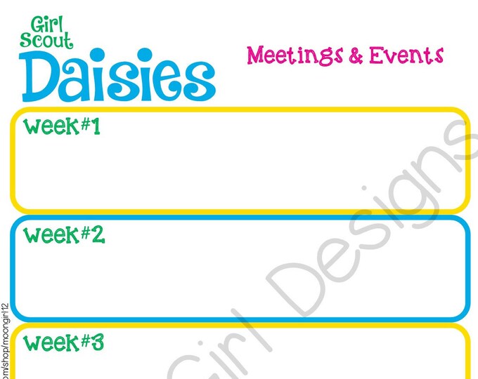 Daisy Girl Scout FUN PATCH Tracker Checklist Chart Fillable - Etsy