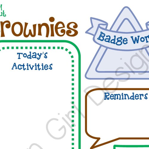 Brownie Girl Scout Meeting Agenda Editable Printable - Etsy