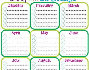 Daisy Girl Scout Birthday Calendar Troop Fillable Customize Edit ...