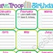 Troop Birthday Calendar Girl Scouts Fillable Customize Edit Printable ...