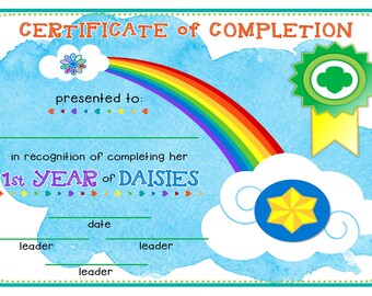 Daisy Girl Scout Certificate | Etsy