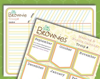 Brownie Girl Scout Snack Calendar Editable Printable - Etsy
