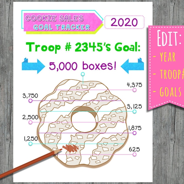 Girl Scout Cookie Goal Tracker - Etsy