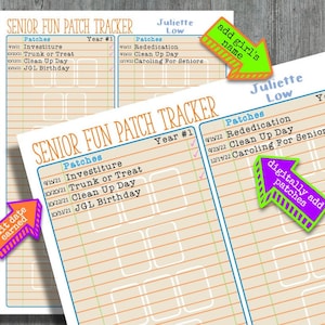Junior Girl Scout FUN PATCH Tracker Checklist Chart Fillable Edit ...