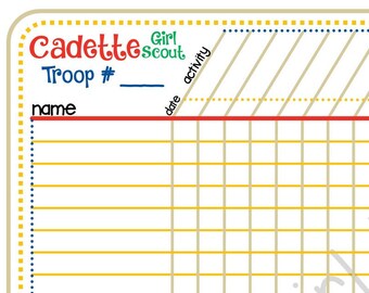 Senior Girl Scout Meeting Activity Attendance Roster Tracker | Etsy