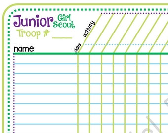 Cadette Girl Scout Meeting Activity Attendance Roster Tracker | Etsy