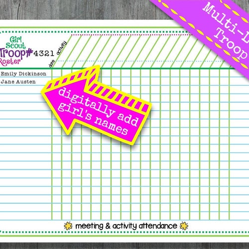 Girl Scout Troop Dues Tracker Instant Download - Etsy