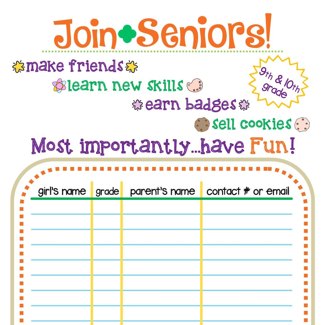 Senior Troop Recruitment Flyer Girl Scouts Editable Printable PDF ...