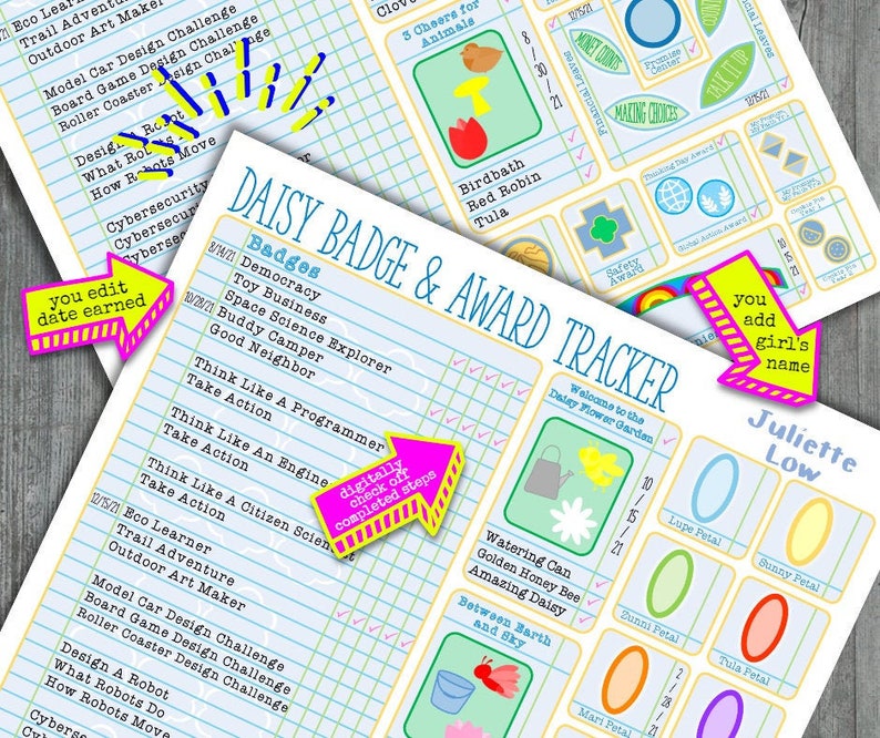 Daisy Girl Scout Badge Award Tracker Checklist NEW 2021 - Etsy Canada