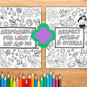 Girl Scout Law Coloring Pages Book Printable PDF Download Daisy Brownie ...
