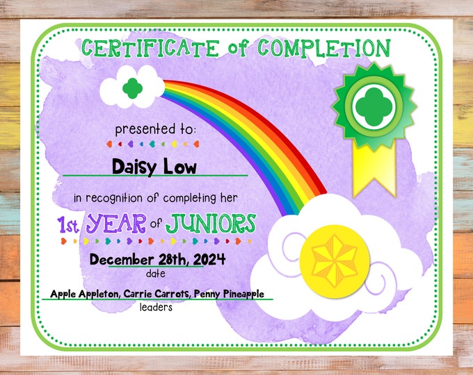 Junior Girl Scout Badge Award Tracker Checklist Badges Chart Fillable ...