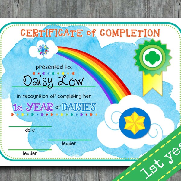 Girl Certificate Template - Etsy