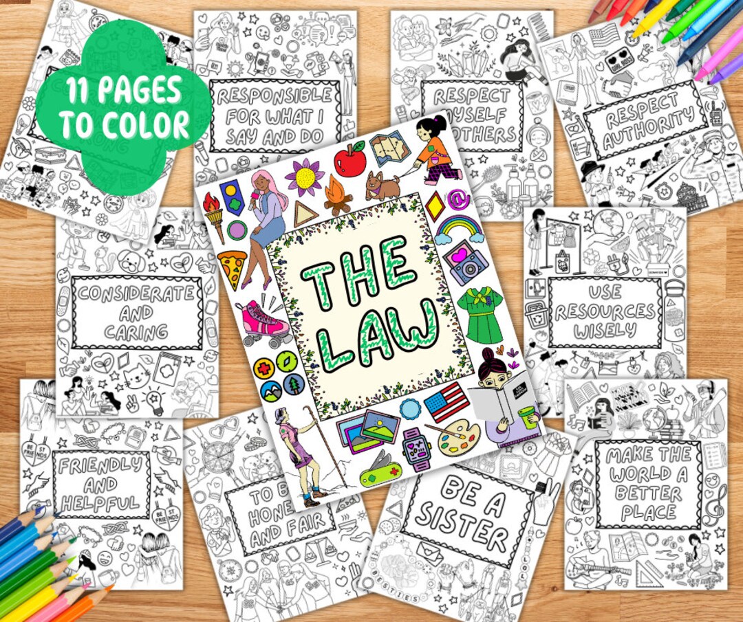 Girl Scout Law Coloring Pages Book Printable PDF Download Daisy Brownie ...