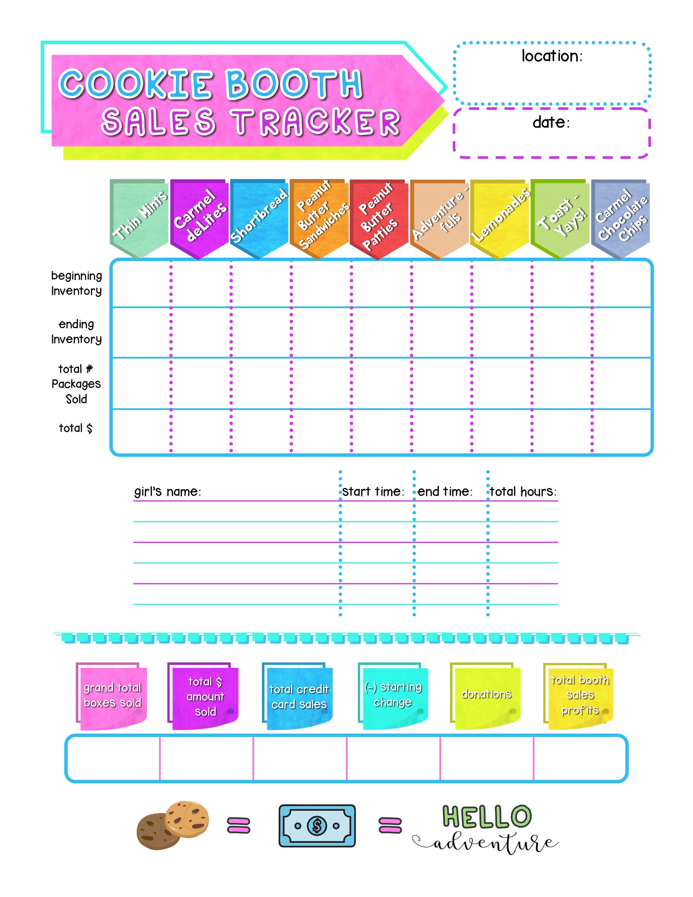 ABC Bakers adventurefuls Update Girl Scout Cookie Booth - Etsy
