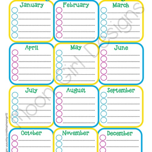 Daisy Girl Scout Birthday Calendar Troop Fillable Customize - Etsy