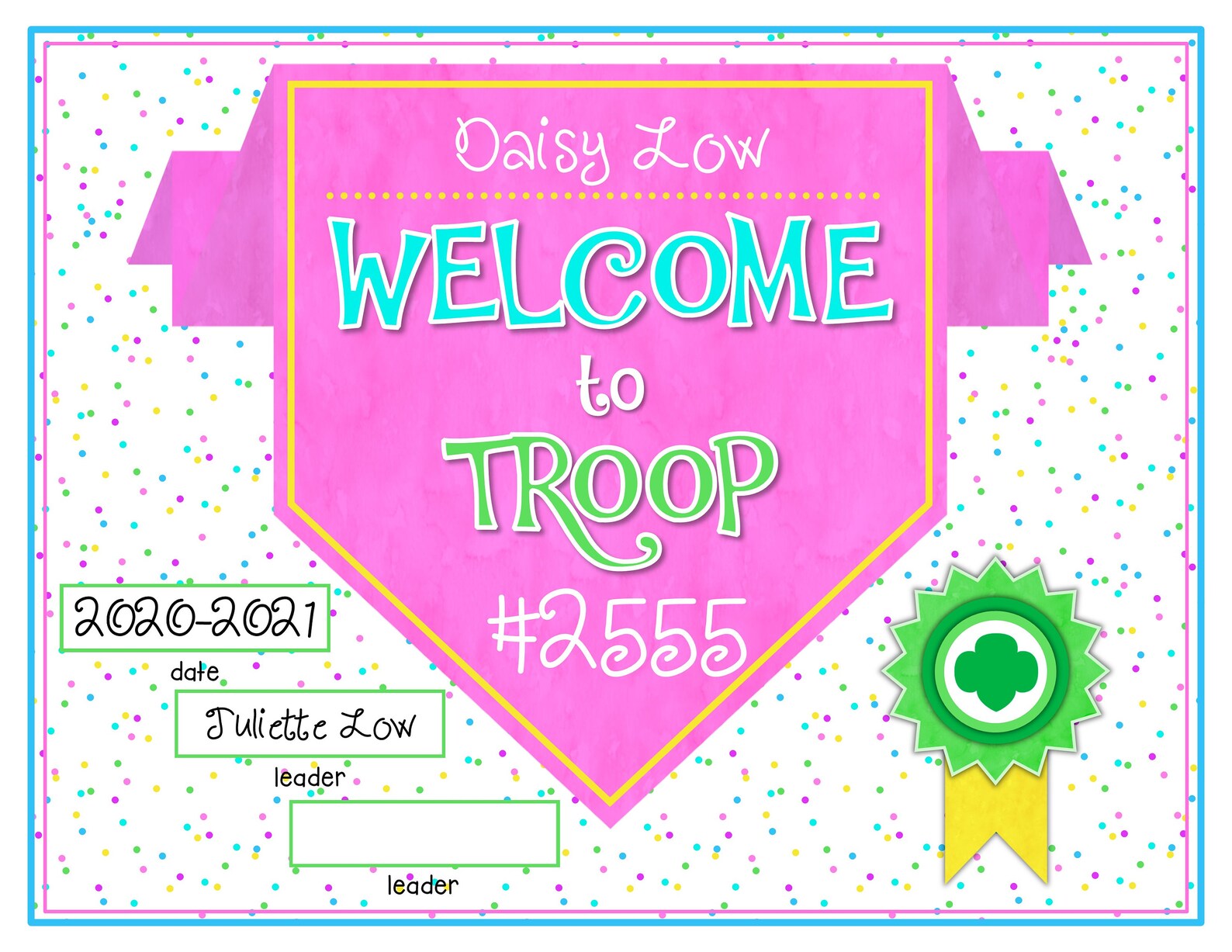 Girl Scout Welcome to Troop Certificate Printable PDF Download ...