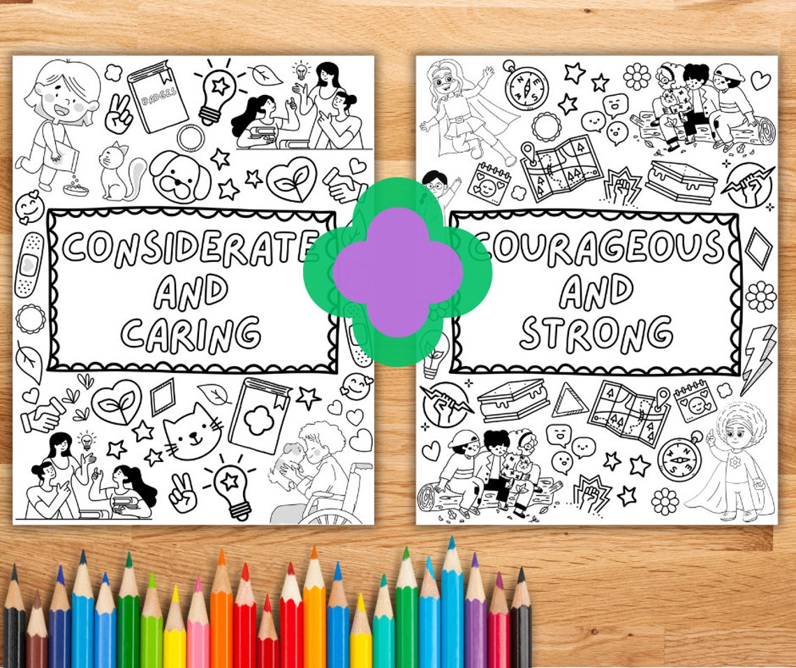 Girl Scout Law Coloring Pages Book Printable PDF Download Daisy Brownie ...