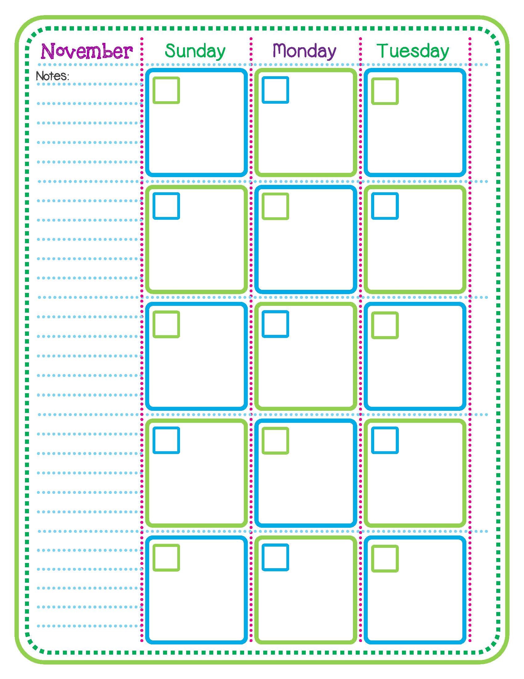 Girl Scout Calendar Monthly Daily Planner 2 Page Printable Fillable ...