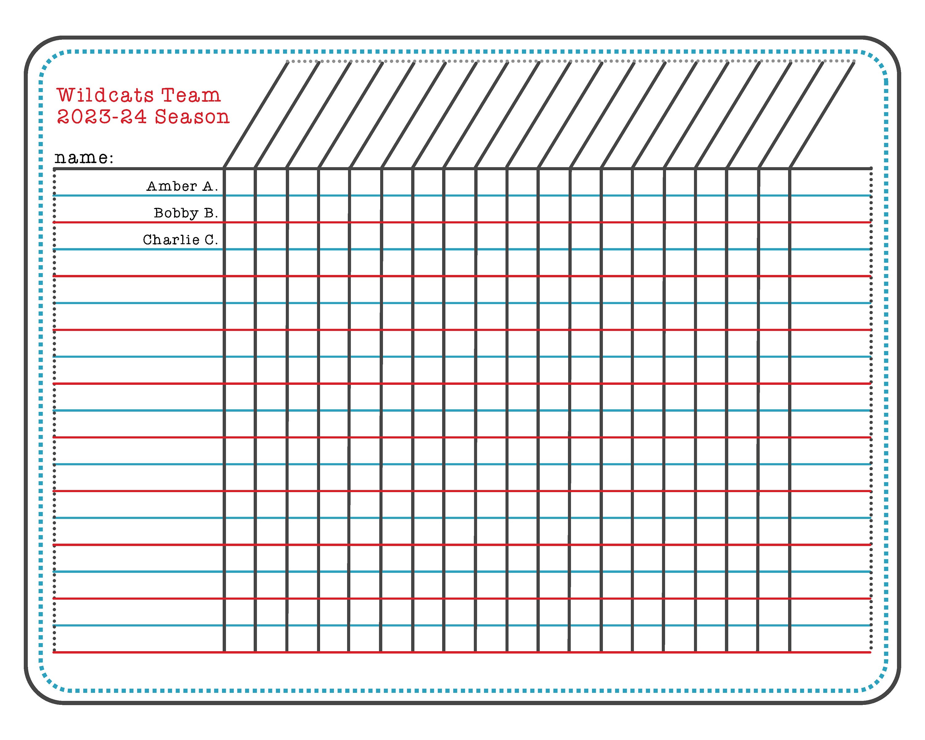 Blank *blue Red* Meeting Activity Attendance Roster Tracker Blank Sign ...