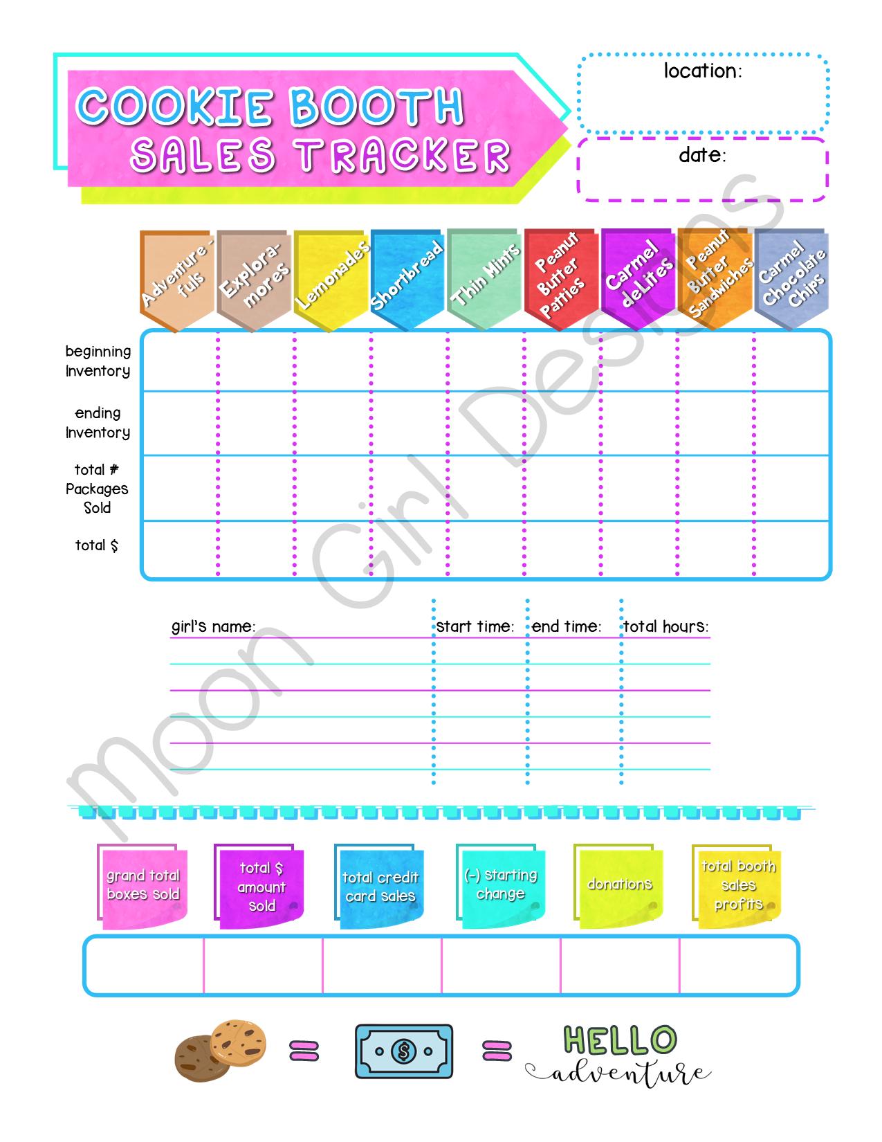 ABC Bakers Girl Scout Cookie Booth Sales Tracker 2026 Template ...