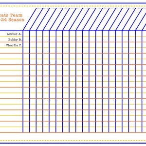 Blank *blue Orange Yellow* Meeting Activity Attendance Roster Tracker ...