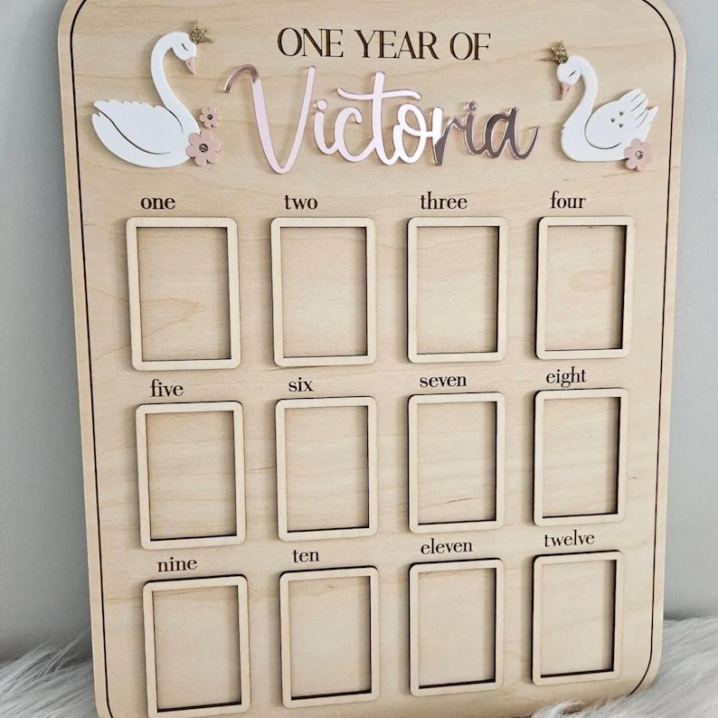 Custom Wooden 1st Birthday Board – Personalized Baby Milestone Sign ...