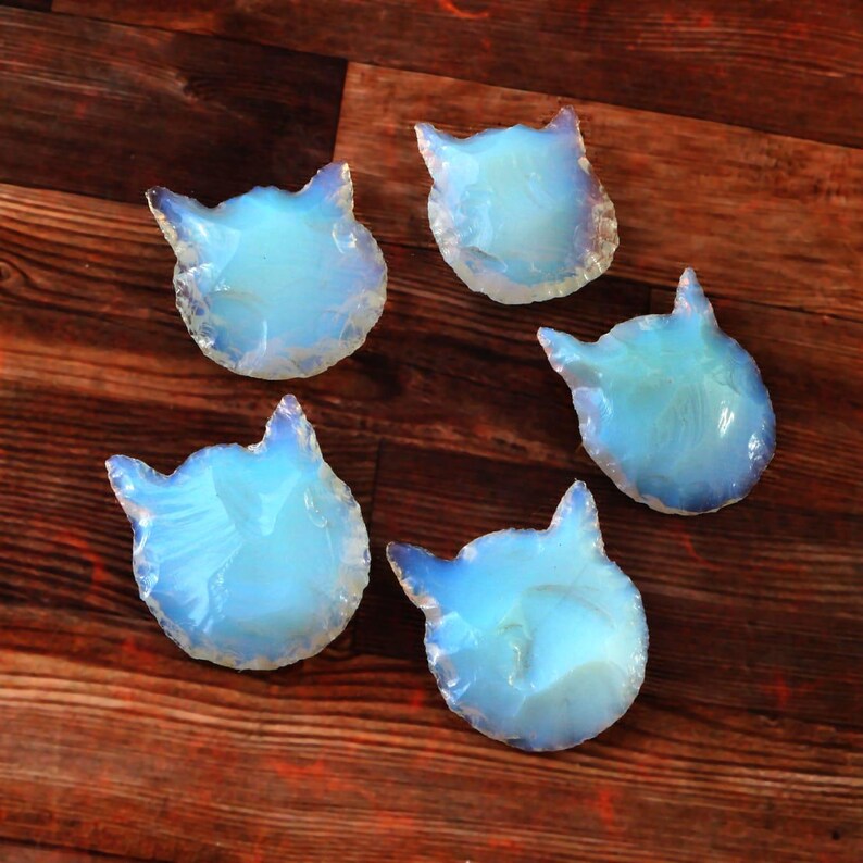 Handcrafted Cat Head Pendants | Opalite Obsidian Rose Quartz Inspired ...