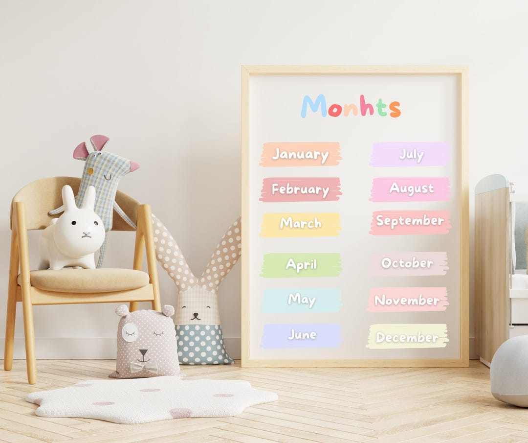 Months of the Year Poster: Pastel Classroom Decor (digital Download) - Etsy