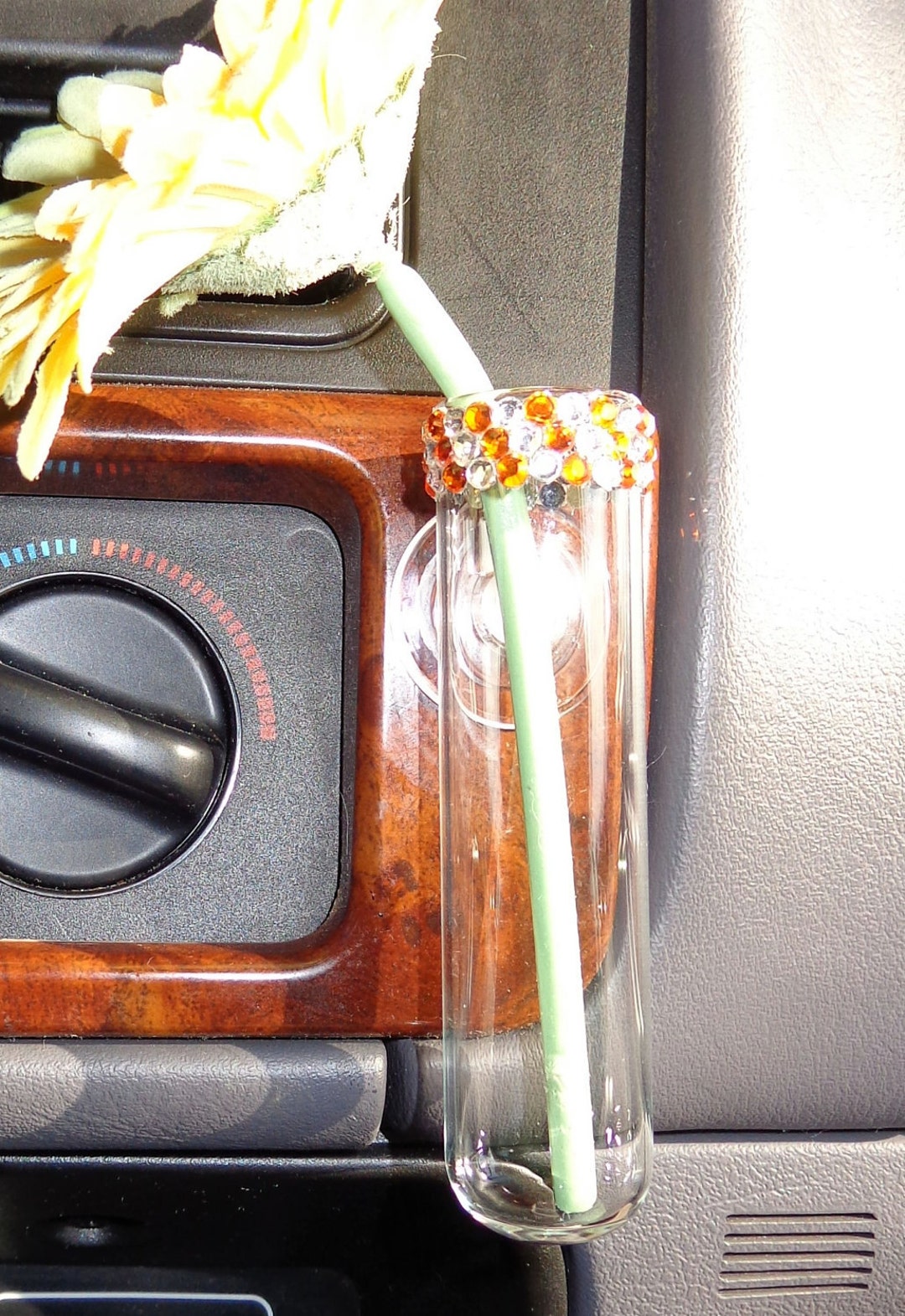VW Beetle Flower Vase for the Classic Beetle - Diamond and Orange Bling ...