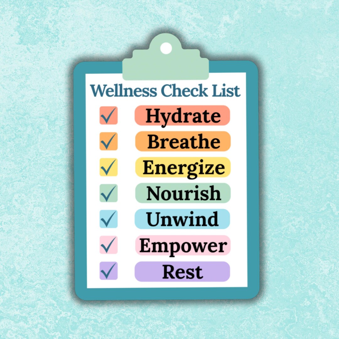 Wellness Check List Sticker: Pelvic Health Physical Therapy Gift - Etsy