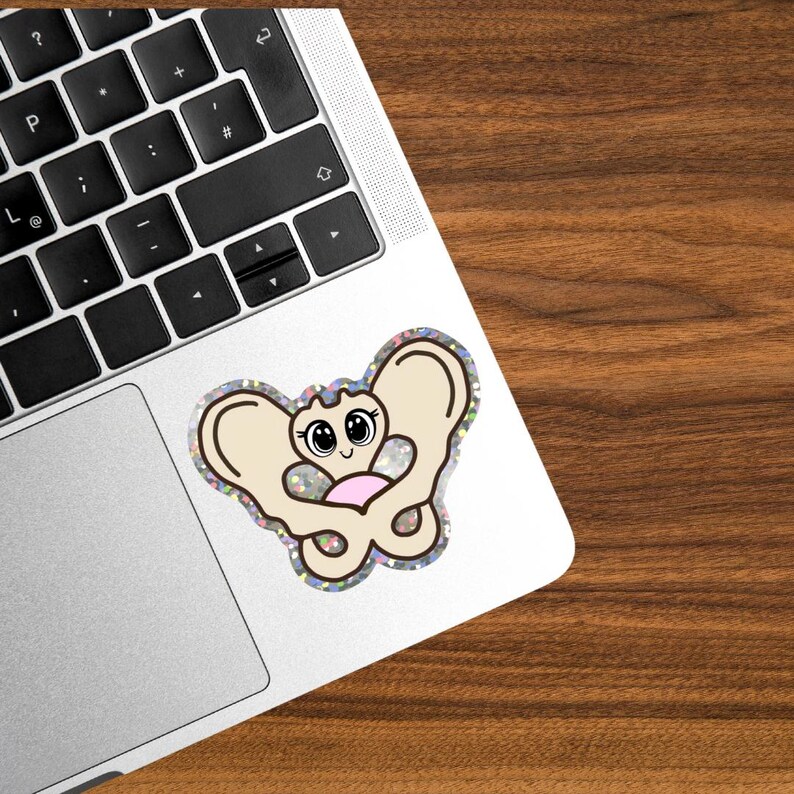 Pelly the Pelvis Glitter Sticker: Pelvic Health, Pelvic Floor Vinyl ...