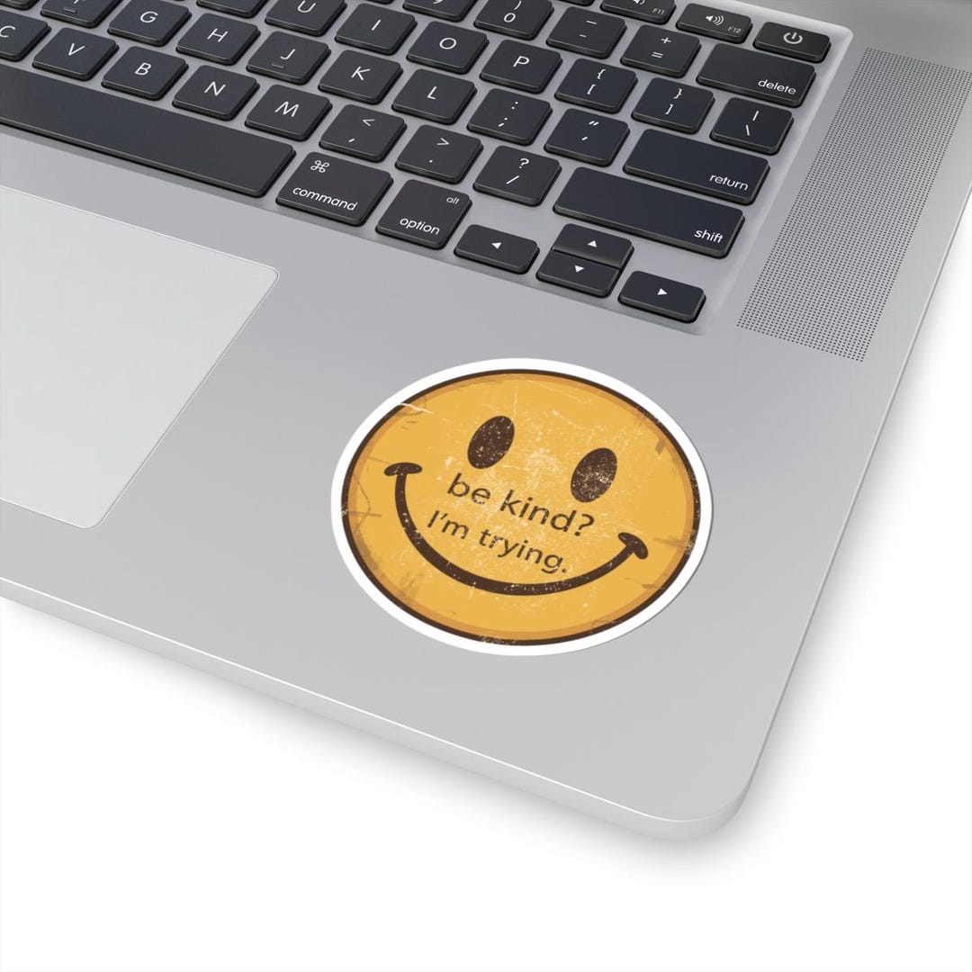 Retro Smiley Face Sticker: Be Kind Laptop Decal - Etsy